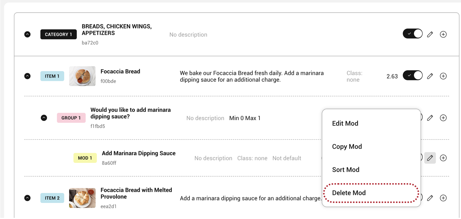 How to add or edit Modifiers - ChowNow